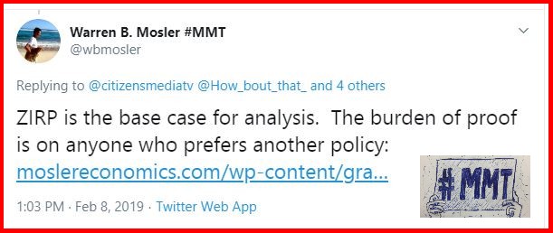 The MMT view of ZIRP (permanent [near-]zero interest rate policy ...